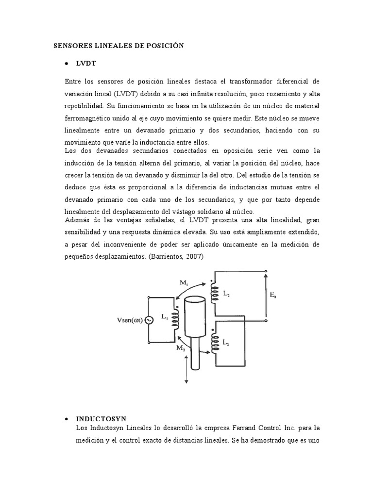Tipos de Sensores Lineales de Posición | PDF | Electromagnetismo | Física
