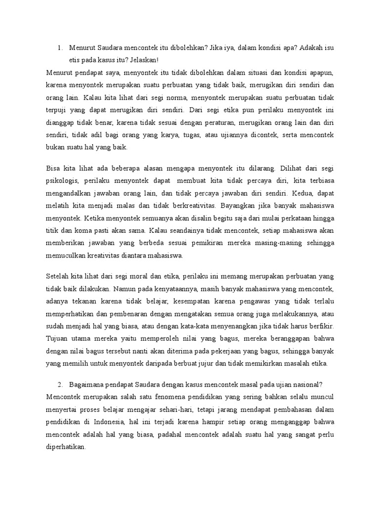 Kasus Mencontek | PDF