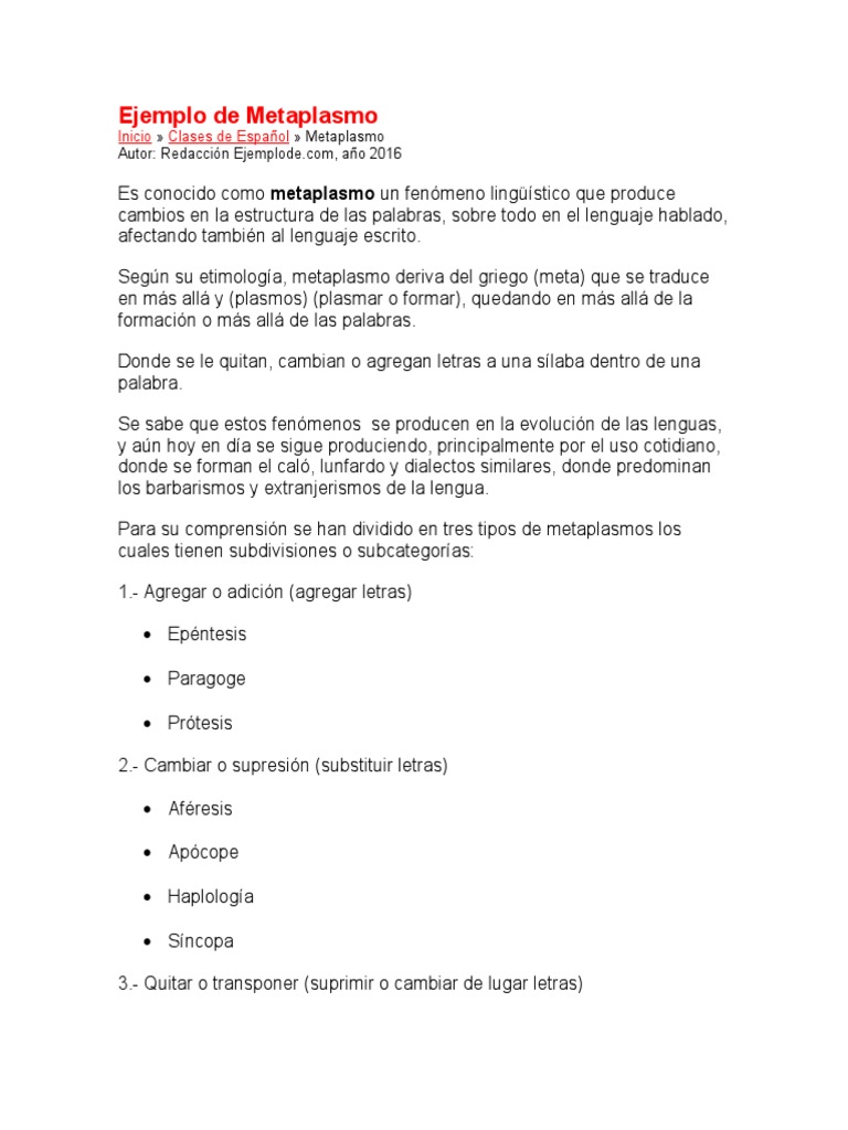 El Metaplasmo | PDF | Palabra | Los símbolos