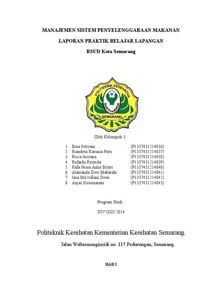 Manajemen Makanan di RSUD Semarang | PDF