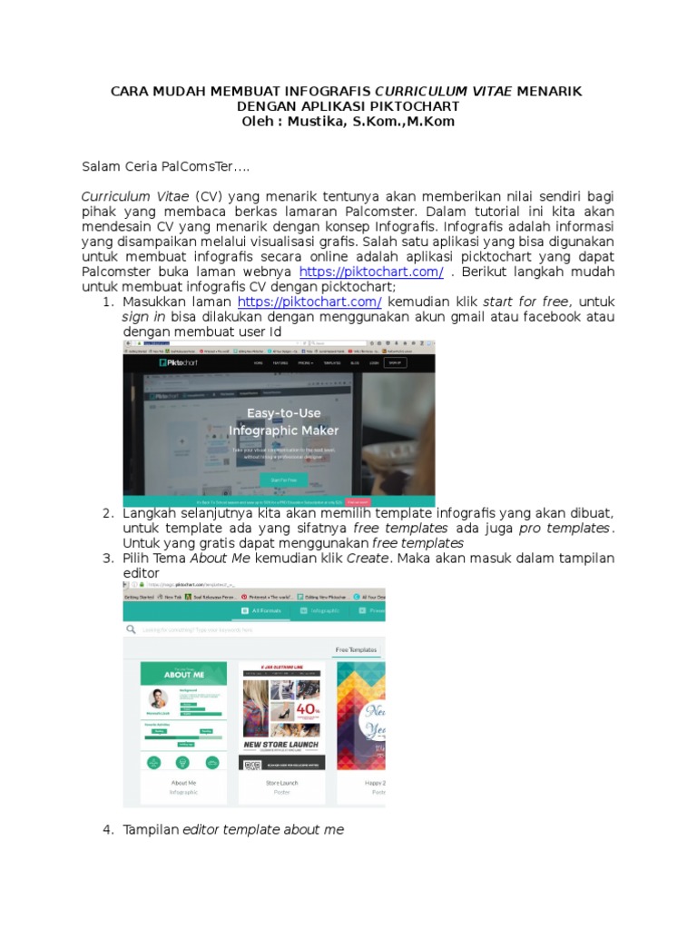 Infografis CV Menarik dengan Piktochart | PDF | Bisnis | Komputer