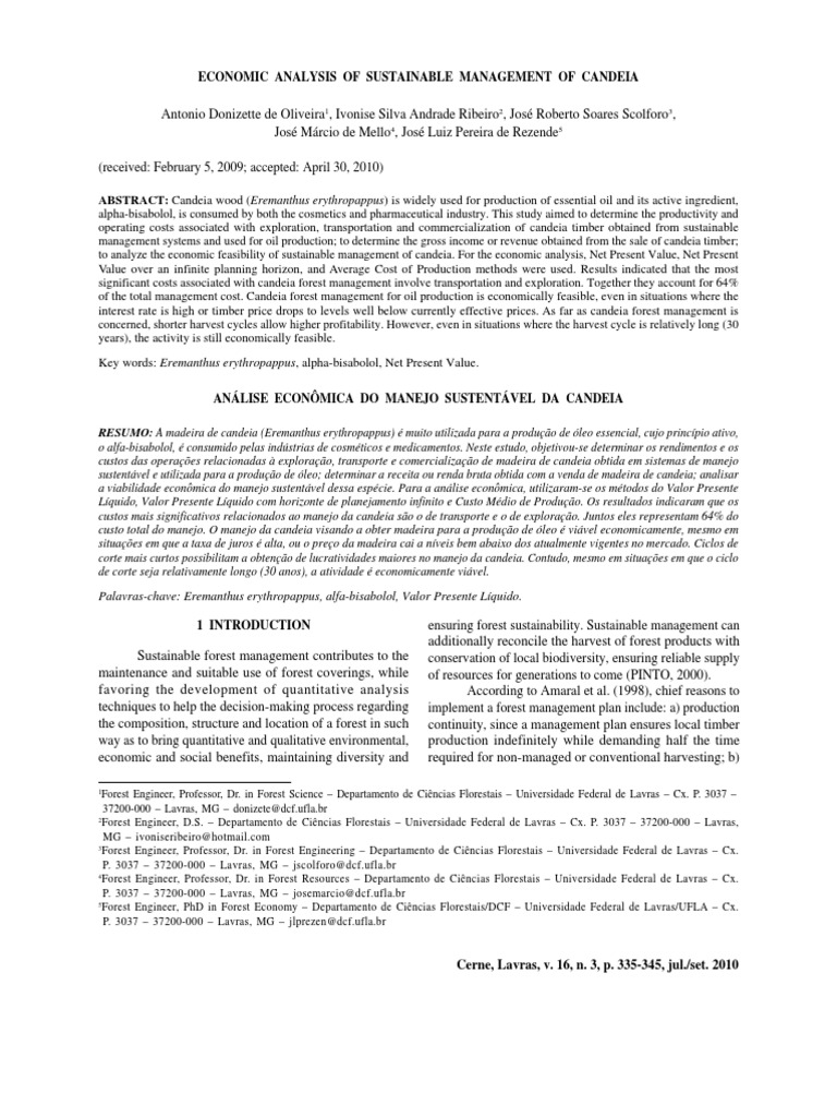 Candeia Tree Cultivation | PDF | Net Present Value | Logging