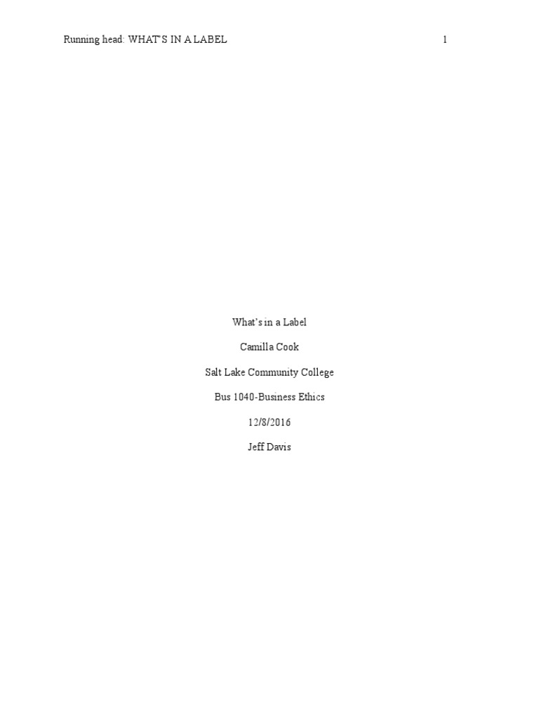 Camilla Cook-Whats in A Label | PDF | Fine Print | Seat Belt