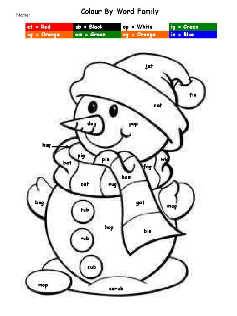 Colour by Word Family | PDF