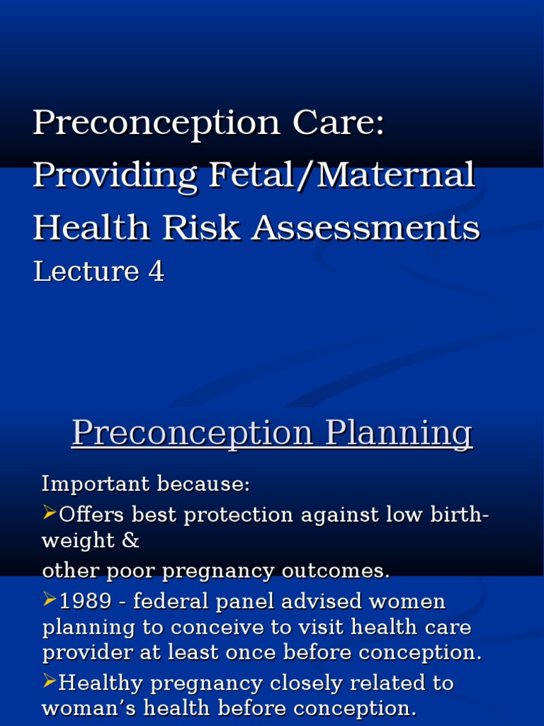 PreConception Care | PDF | Prenatal Development | Pregnancy