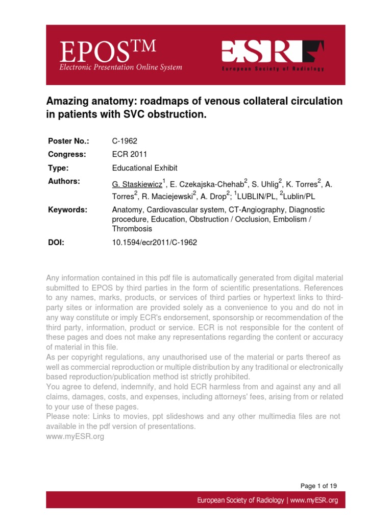 Amazing Anatomy: Roadmaps of Venous Collateral Circulation in Patients ...