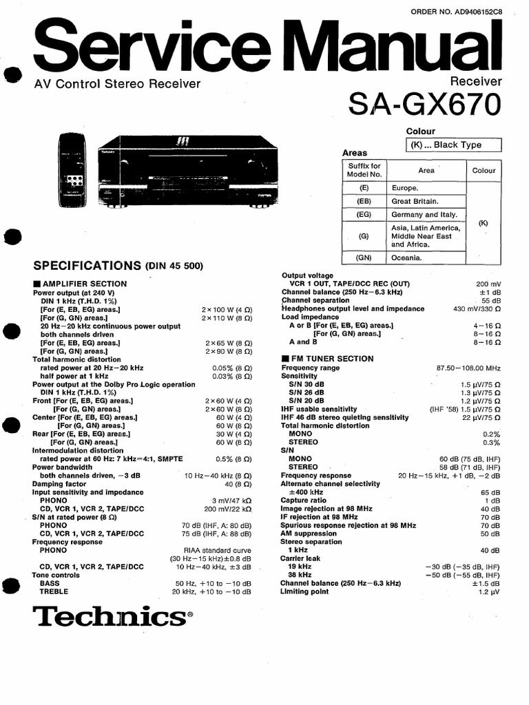 Technics Sa Gx670 | PDF