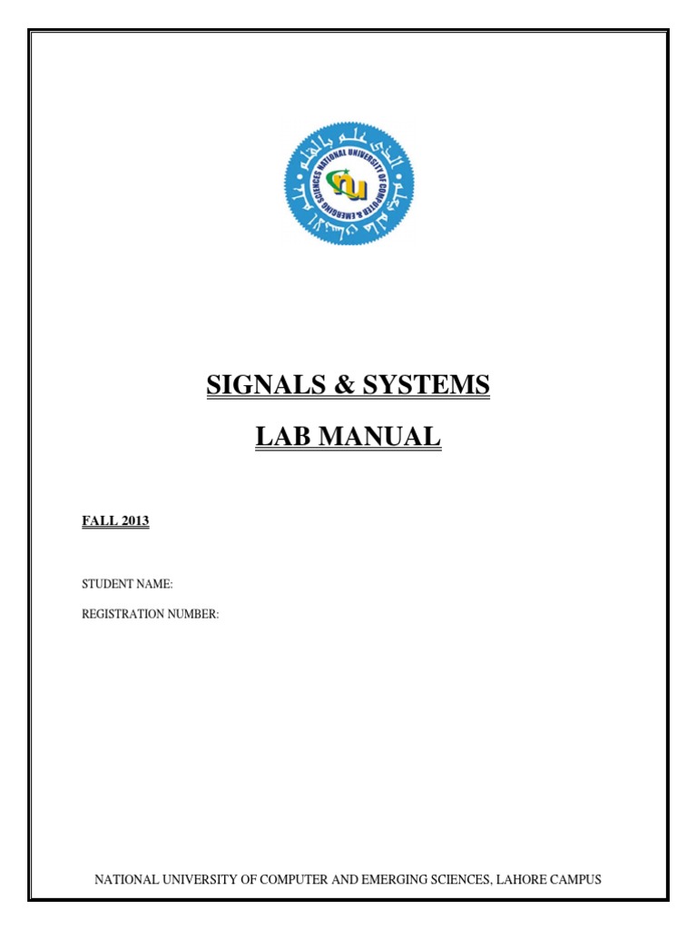 Signal Systems Lab Manual PDF | PDF | Matrix (Mathematics) | Fourier ... Signal Systems Lab Manual PDF | PDF | Matrix (Mathematics) | Fourier ...