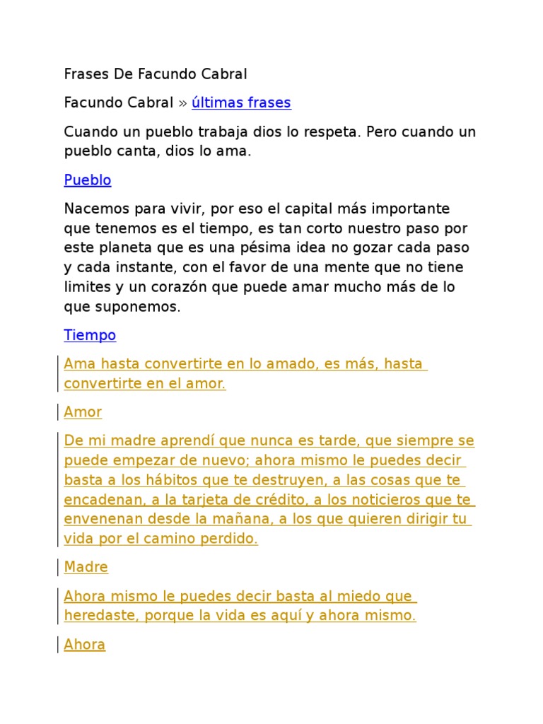 Frases de Facundo Cabral | PDF | Felicidad | Amor
