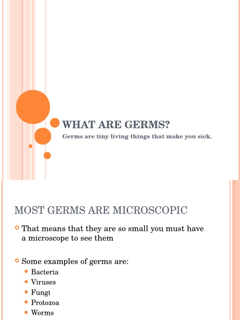 What Are Germs?: Germs Are Tiny Living Things That Make You Sick | PDF ...