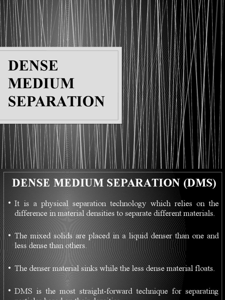 Dense Medium Separation | Applied And Interdisciplinary Physics | Chemical Engineering