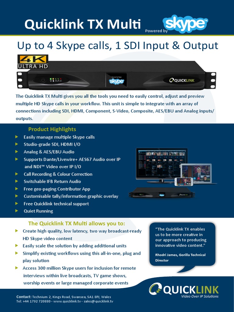 Quicklink TX Multi Brochure V1 | PDF