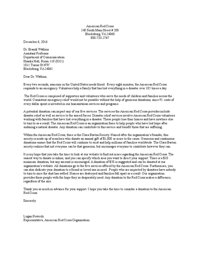 Fundraising Letter Final | PDF | American Red Cross | Donation