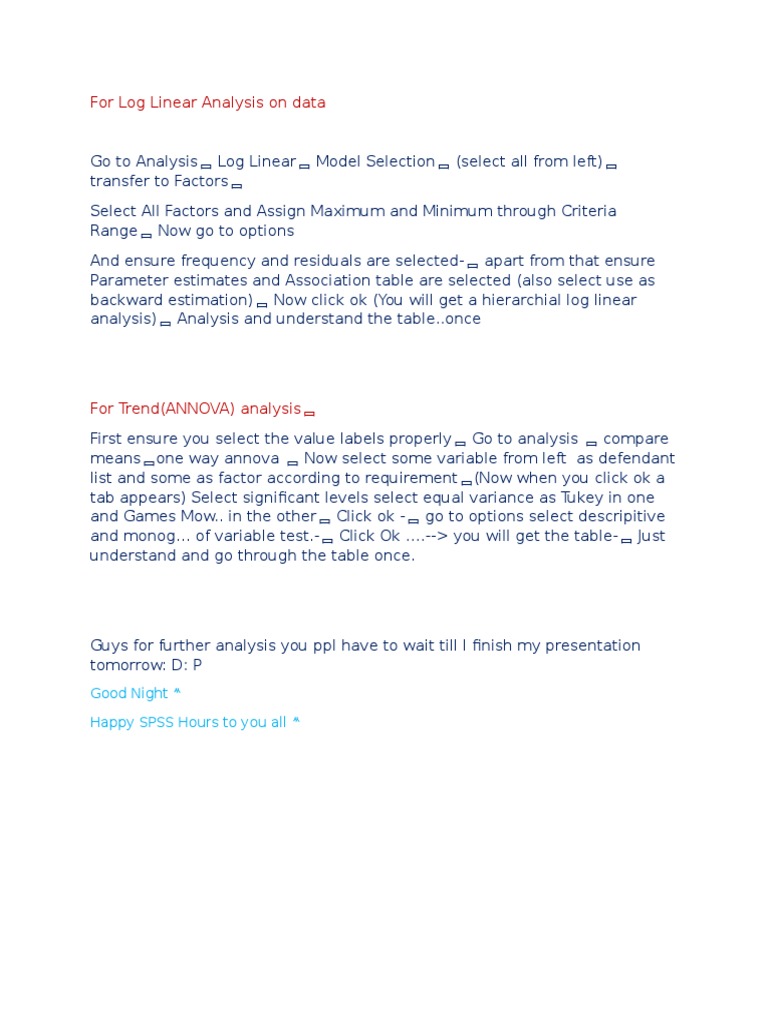 Spss Analysis Steps | PDF