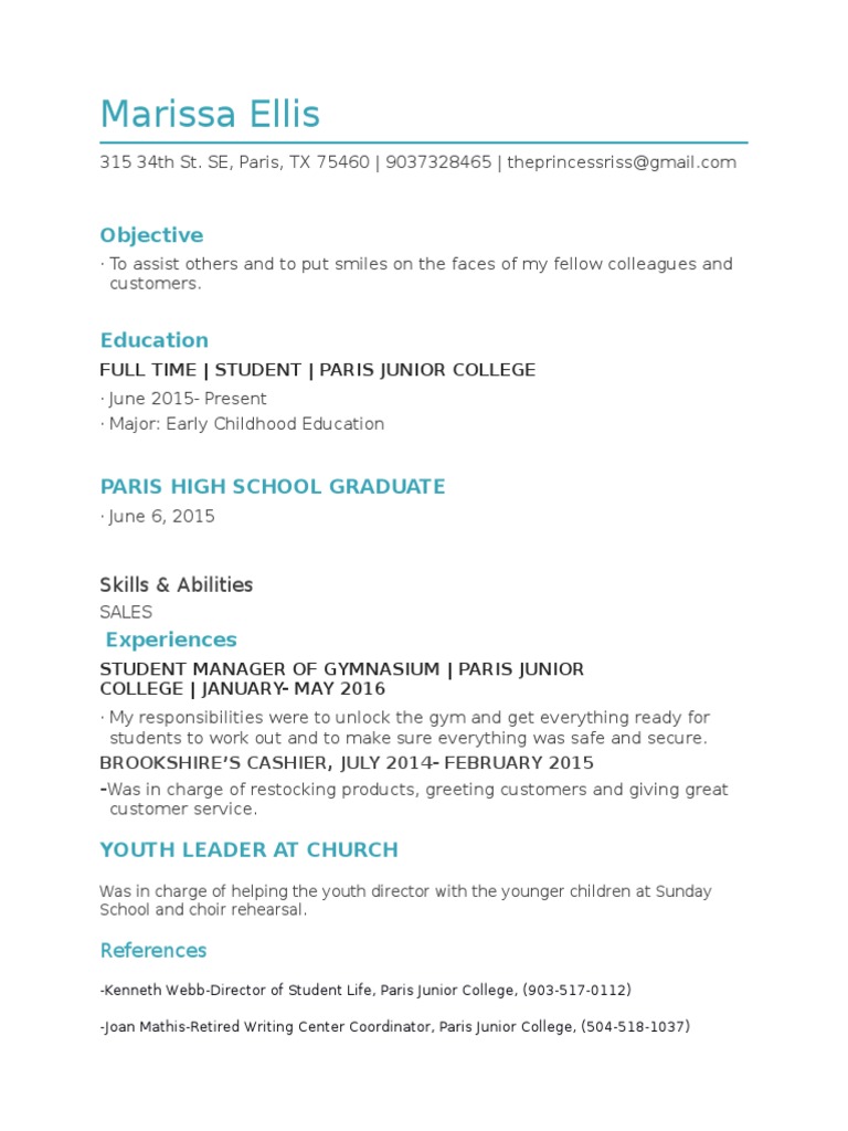 Resume Marissa Ellis | PDF
