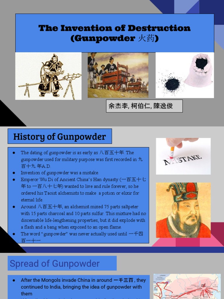 the invention of gunpowder | Gunpowder | Weaponry
