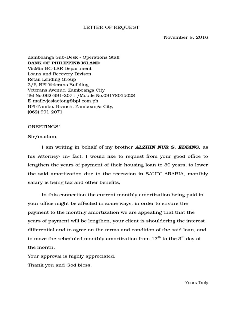 Letter of Request | PDF