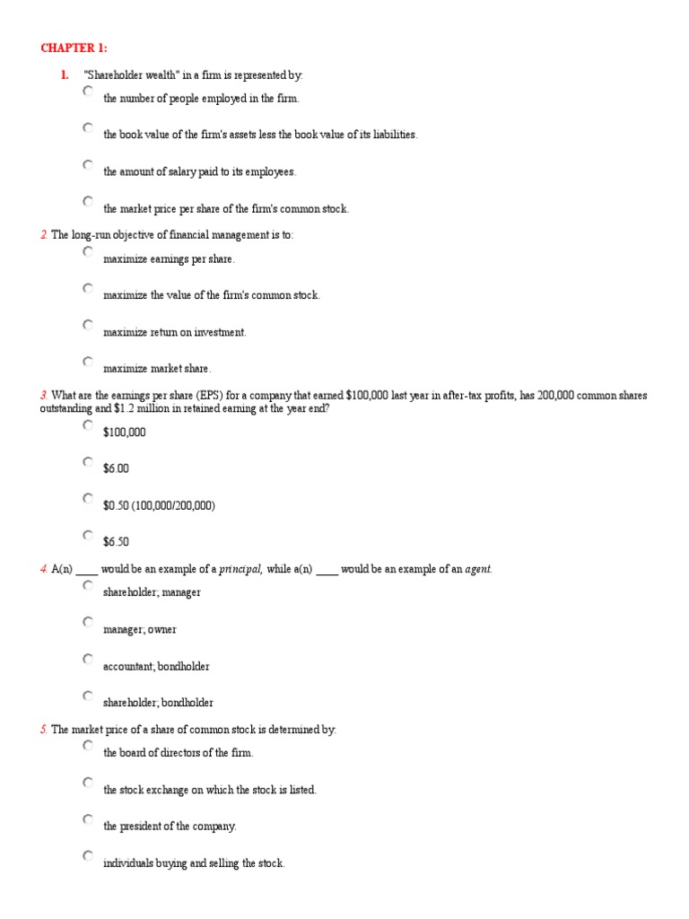 Chapter 1 | PDF | Financial Markets | Interest