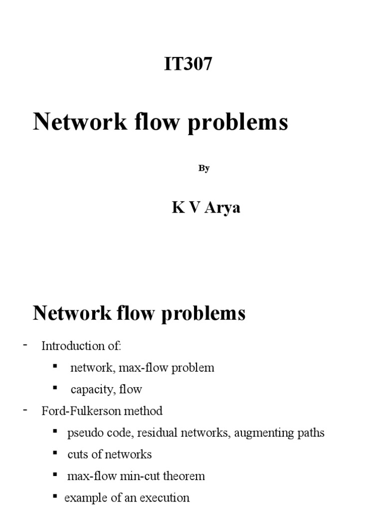 Network Flow Problems: Kvarya | PDF | Visual Cortex | Mathematical Relations