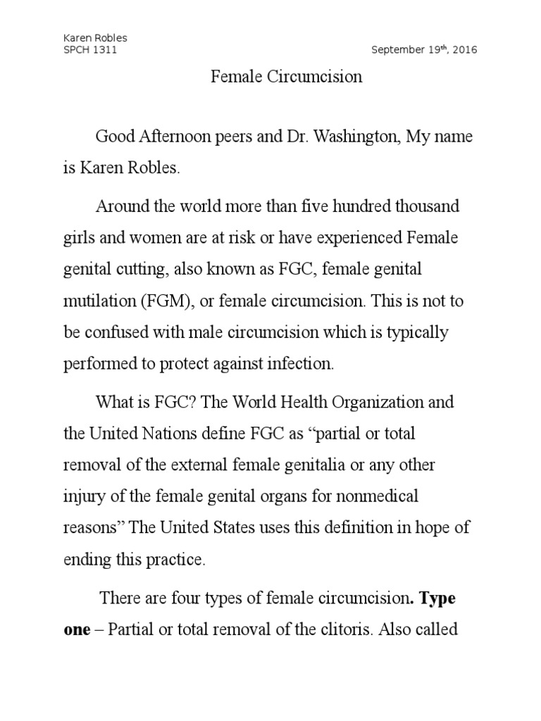 Female Circumcision | PDF | Female Genital Mutilation | Human Reproduction