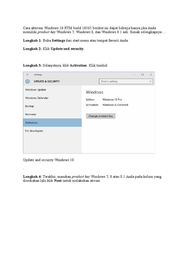 Aktivasi Windows 10 RTM Build 10565 | PDF | Komputer