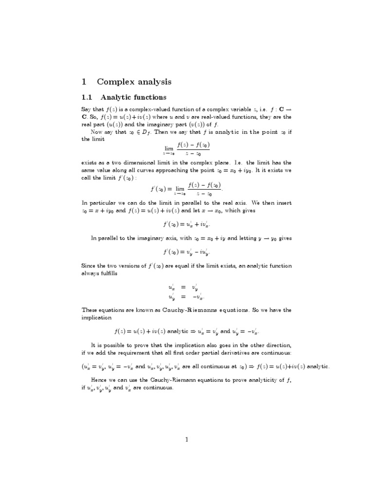 Complex | PDF | Complex Analysis | Integral