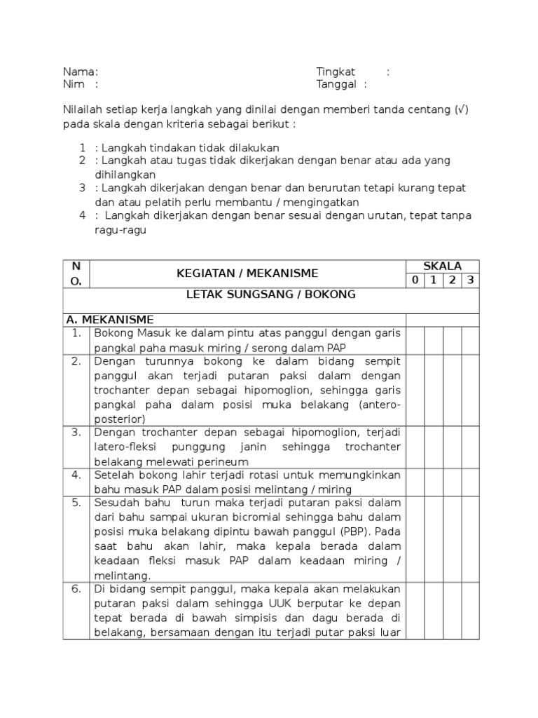 Checklist Osce Obgyn | PDF