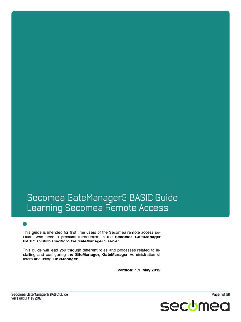 Secomea GateManager5 BASIC Guide | PDF | Ip Address | Computer Network