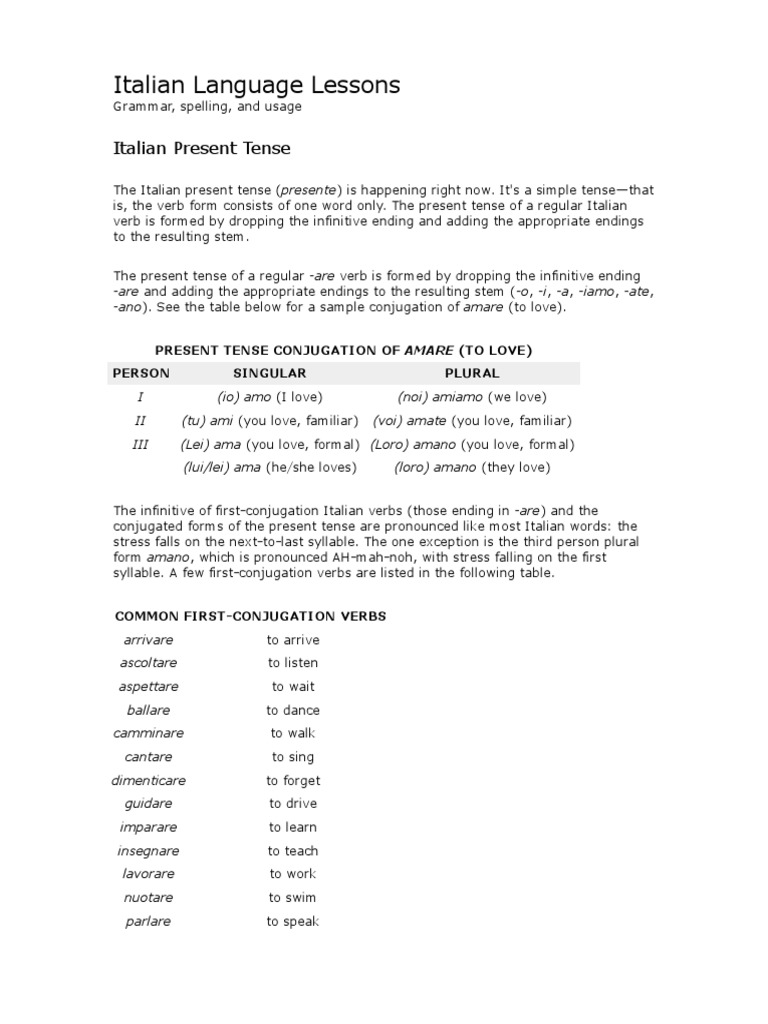 Italian Verbs PDF | PDF | Grammatical Conjugation | Style (Fiction)