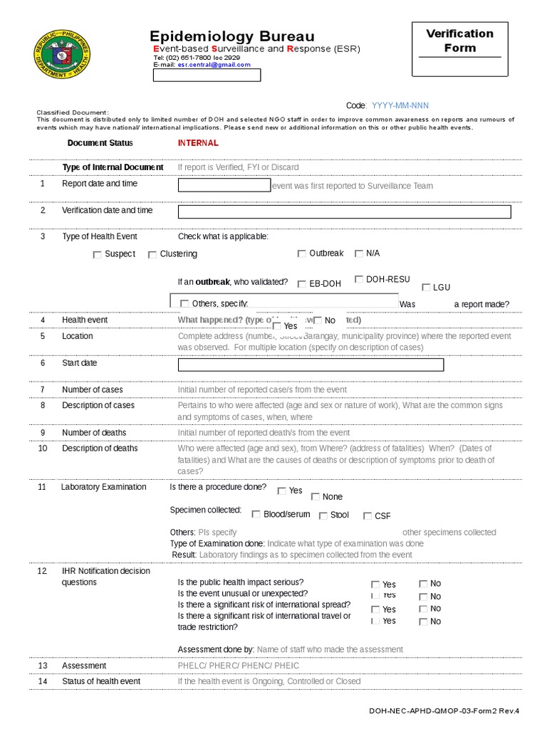Event-Based Surveillance Report Form | PDF | Business | Wellness