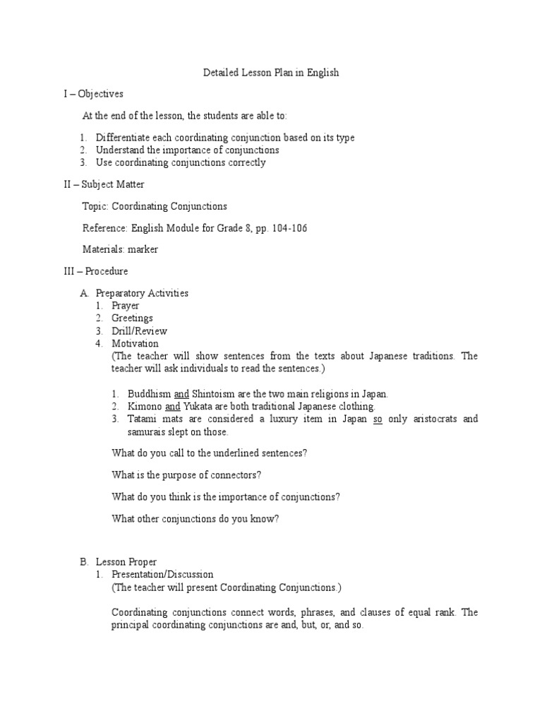 Detailed Lesson Plan in English | PDF