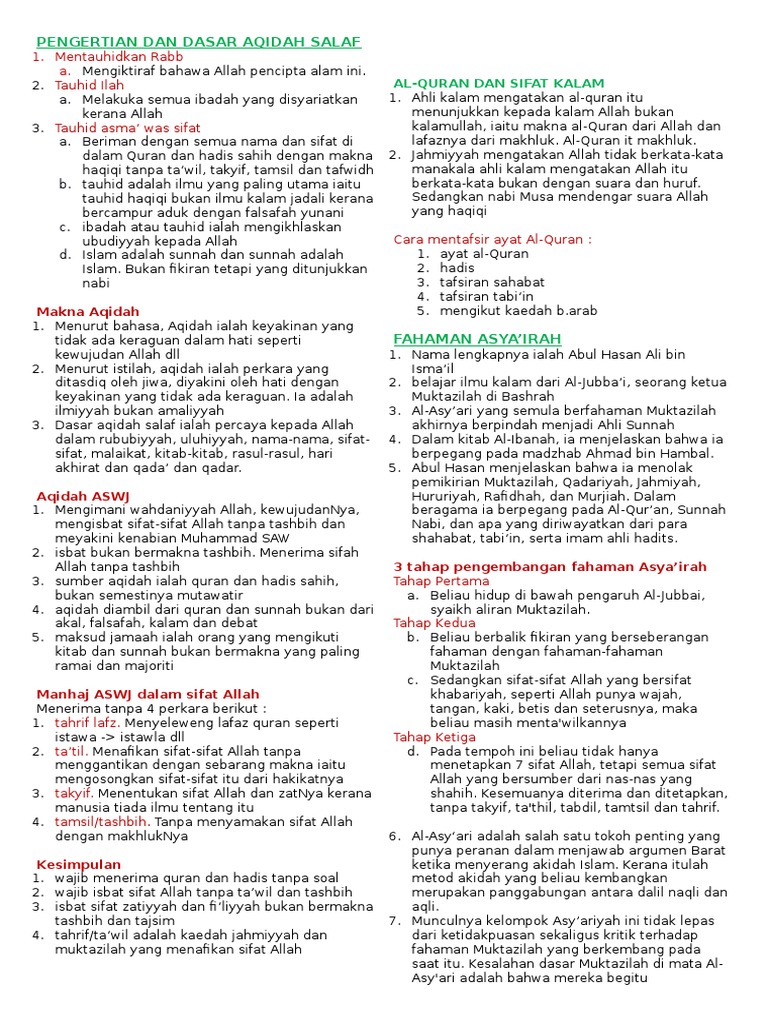 Nota Akidah | PDF
