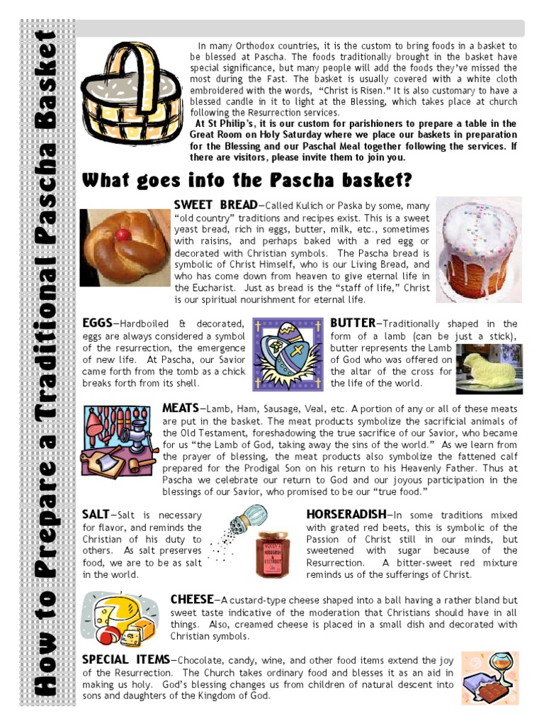 How to Prepare a Traditional Orthodox Pascha Basket | PDF | Easter ...