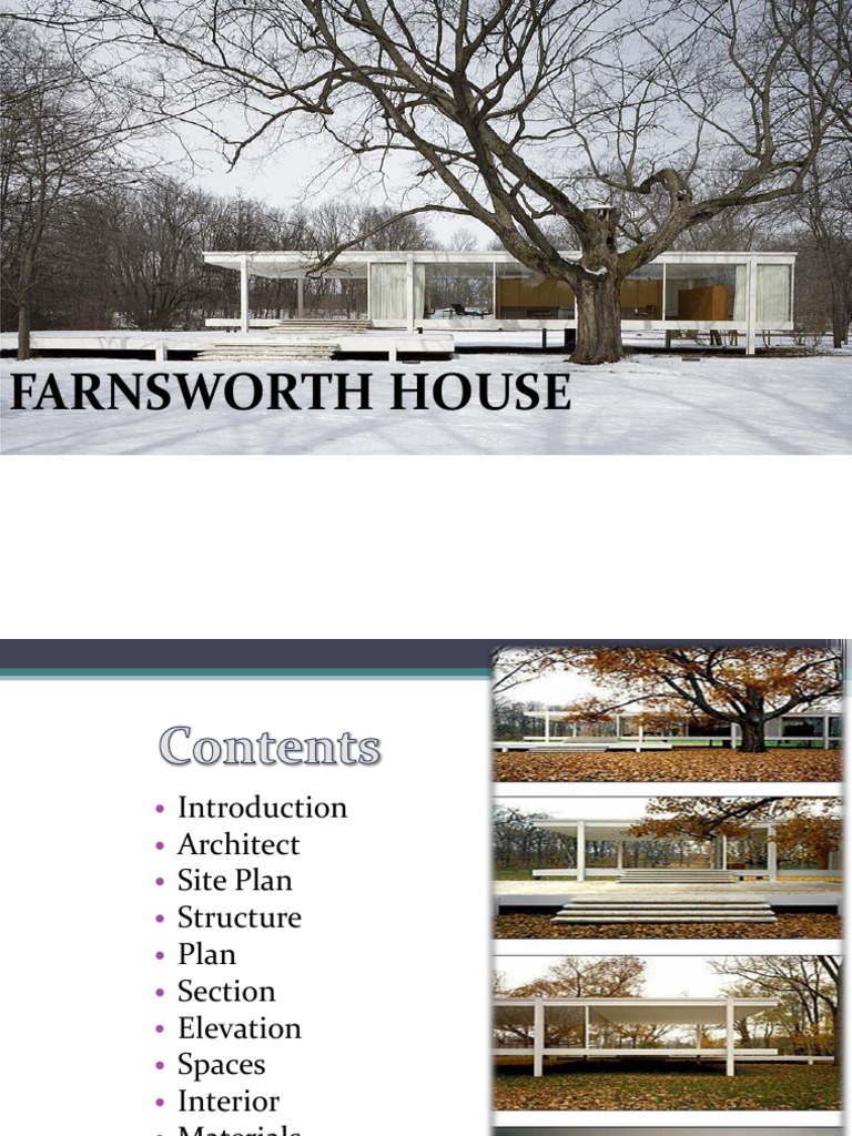 Farnsworth House Plans Sections Elevations