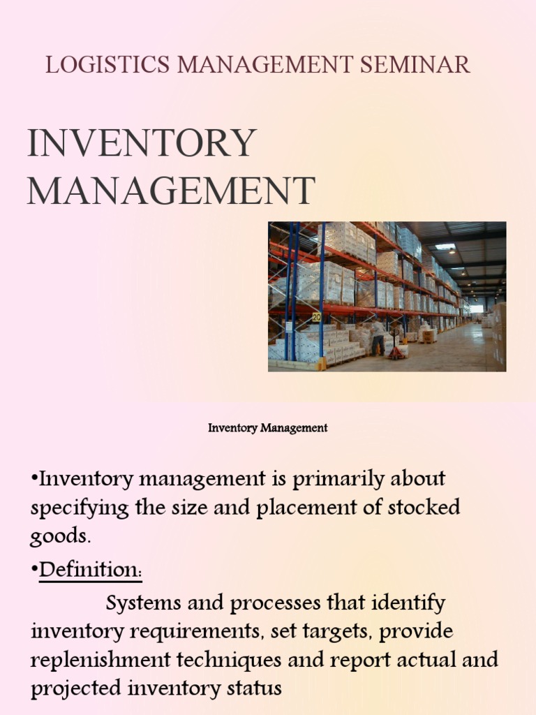 Inventory Management in Logistics | PDF | Inventory | Logistics