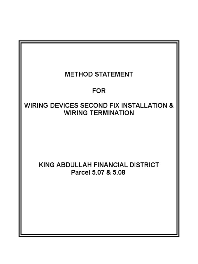 Second Fix Wiring Installation Guide | PDF | Electrical Wiring ...