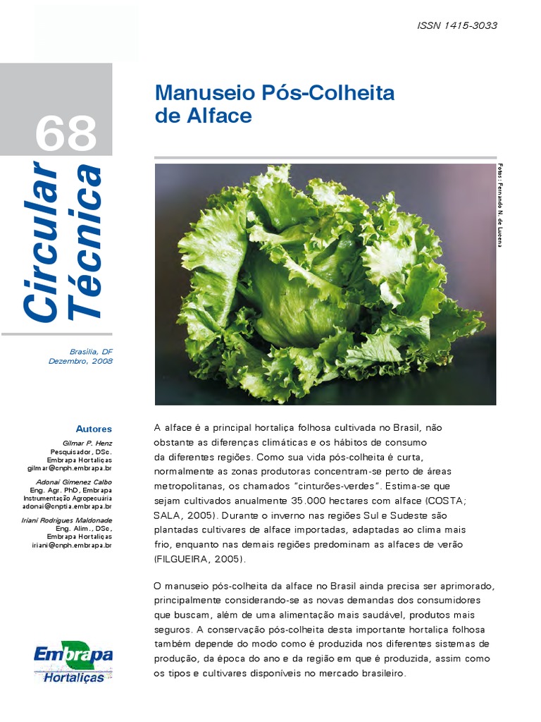 Pos Colheita Alface | PDF | Embalagem e rotulagem | Vácuo