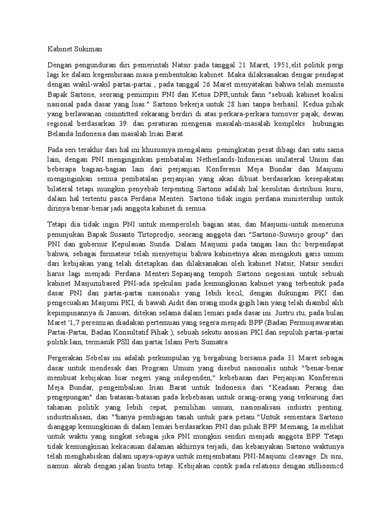 Kabinet Sukiman | PDF