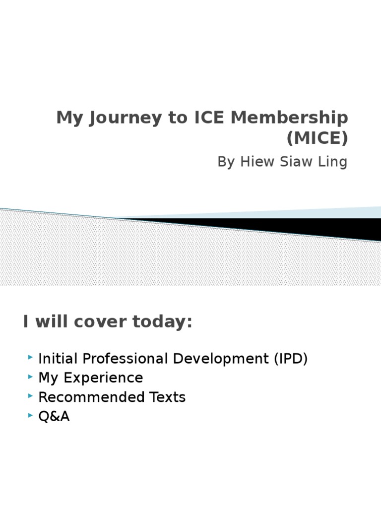 My Journey To ICE Membership | PDF | Professional Development | Cognition