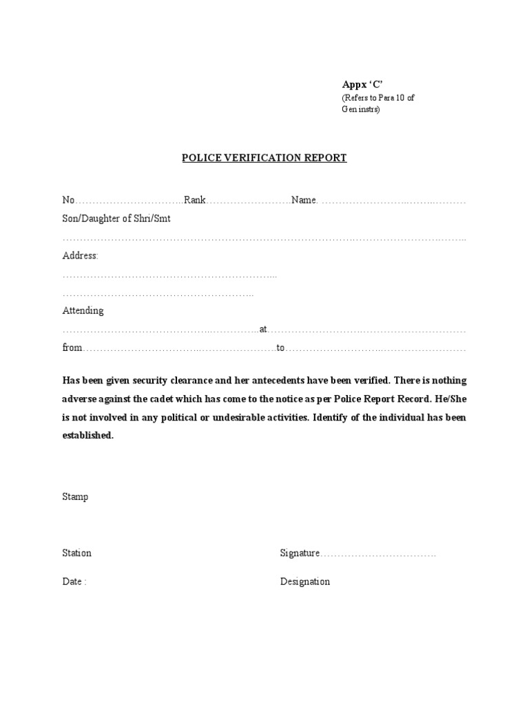 Police Verification Report | PDF | Law | History