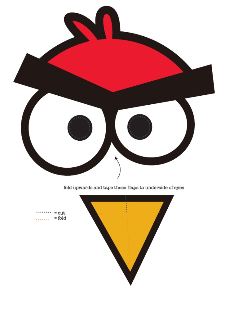 AngryBird Red Mask Printable | PDF