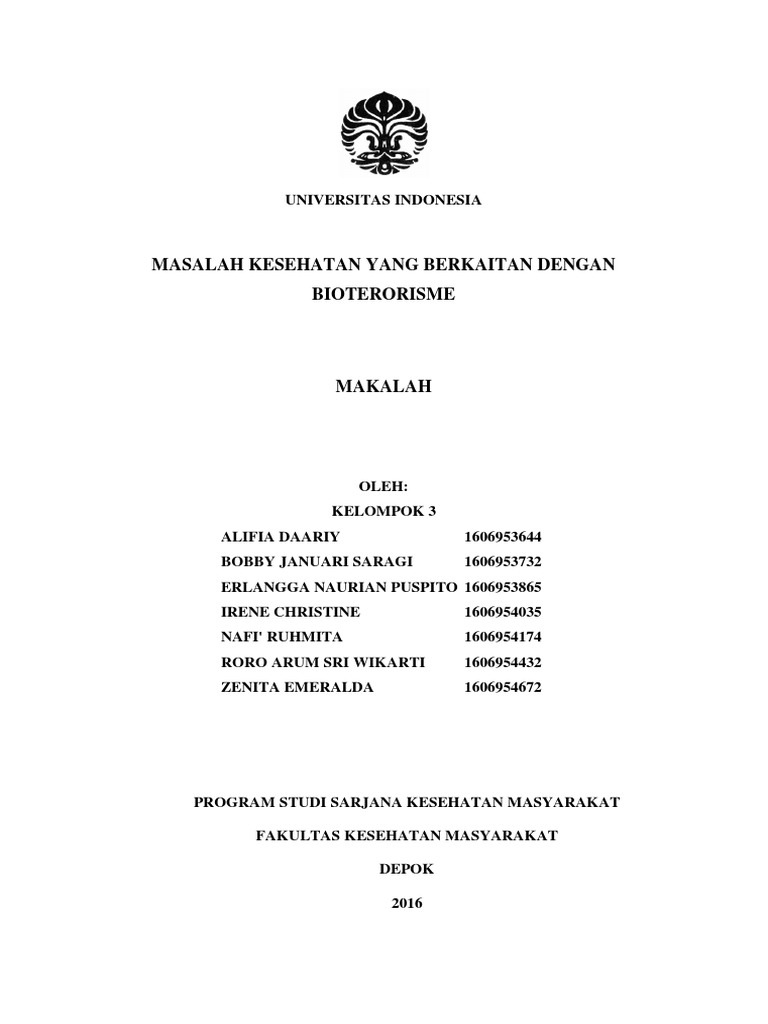Makalah Bioterorisme | PDF