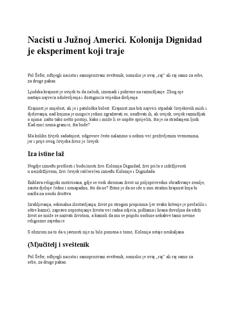 Nacisti U Južnoj Americi | PDF