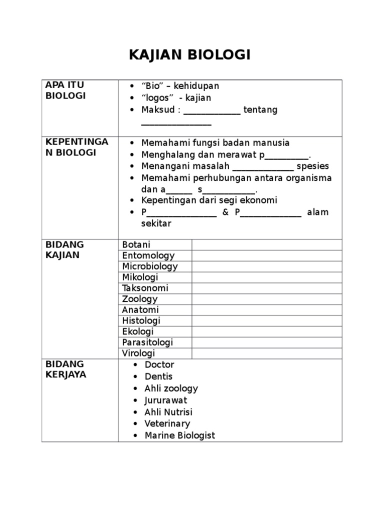 Modul Biologi Form 4 | PDF