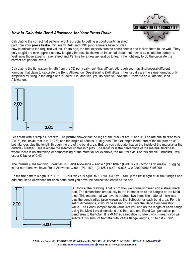 How To Calculate Sheet Metal Bend Allowance PDF | PDF | Teaching ...