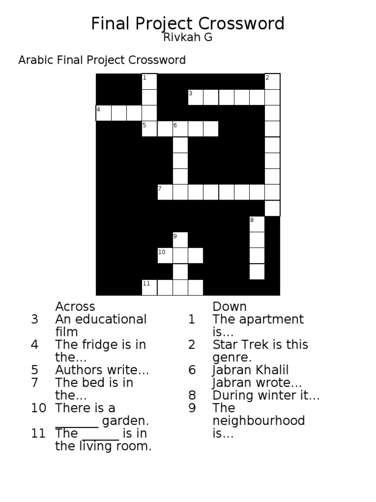 Final Project Crossword Puzzle | PDF | Home & Garden | Science ...