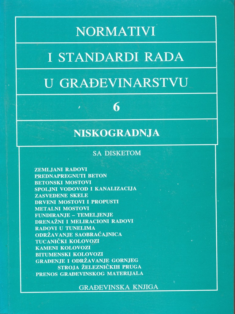 Normativi I Standardi Niskogradnja PDF | PDF