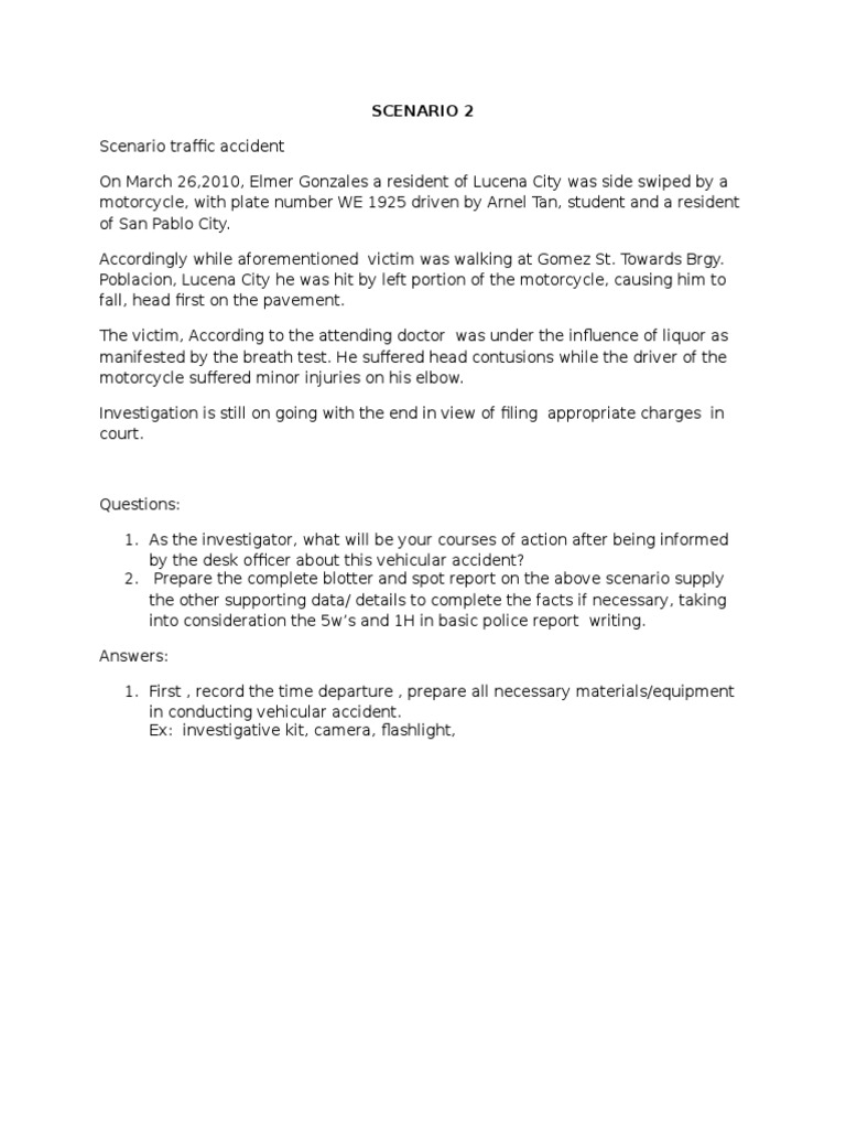Scenario 2 | Law Enforcement | Crime & Justice | Free 30-day Trial | Scribd