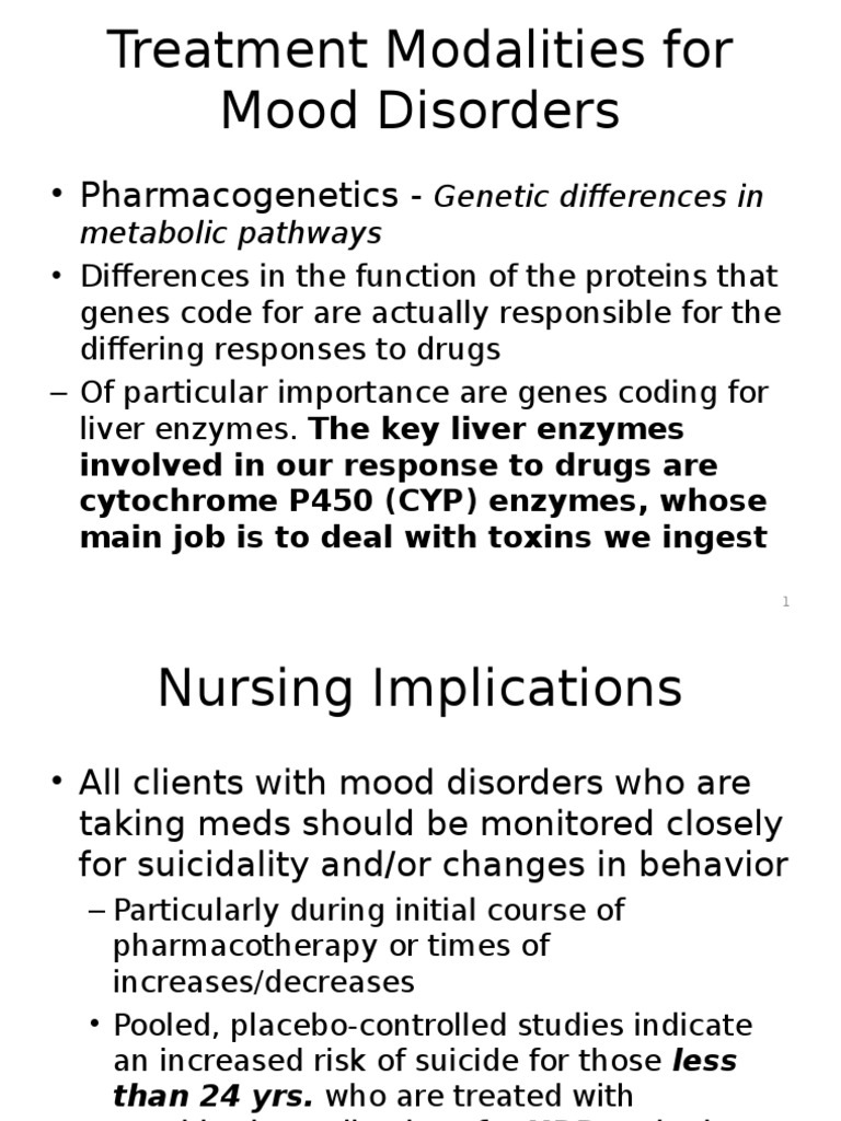 Treatment Modalities for Mood Disorders.ppt | Antidepressant ...