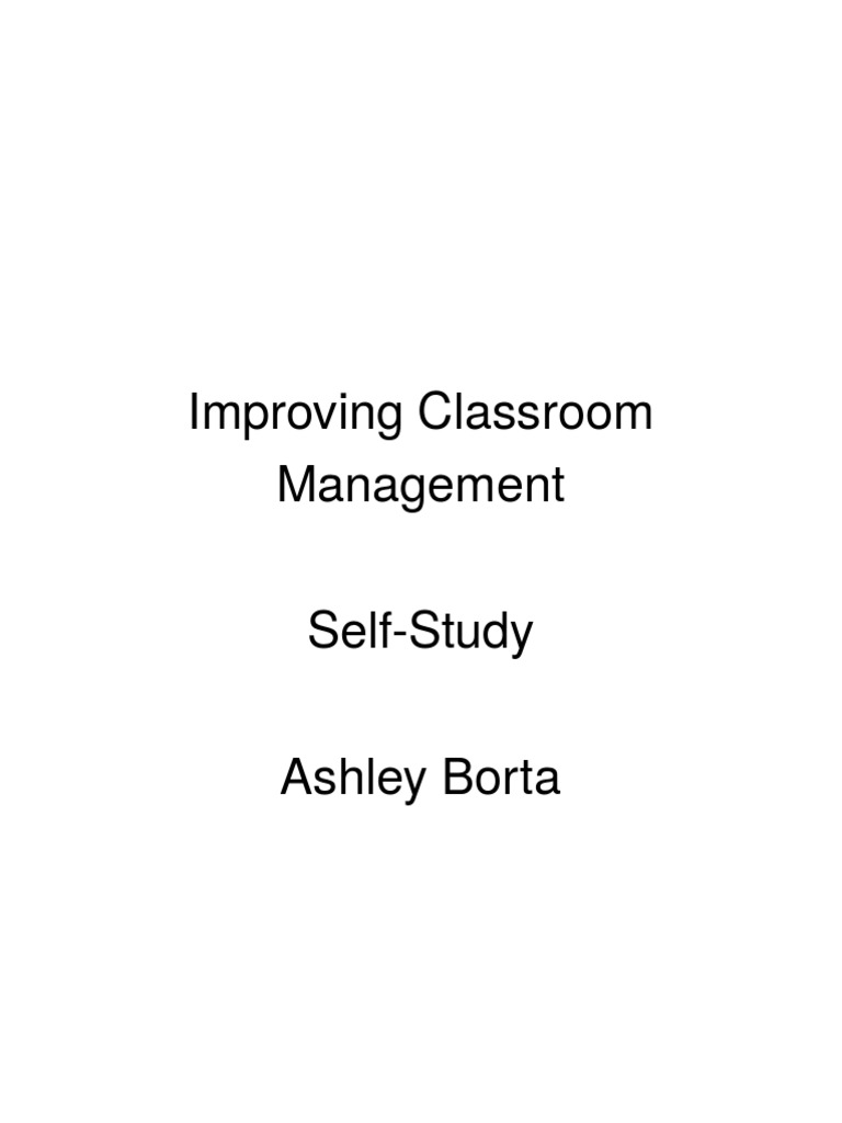 Self Study | PDF | Classroom Management | Classroom